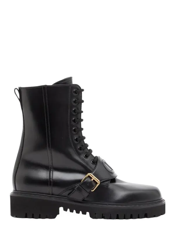 Valentino Garavani Round-toe Short Boots - Black