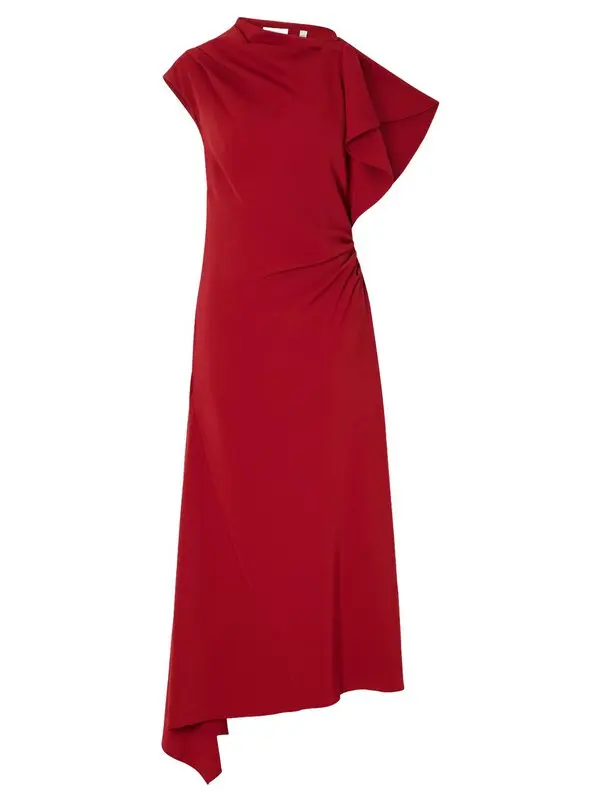 Veronica Beard Bret Asymmetric Stretch-crepe Maxi Dress - Red