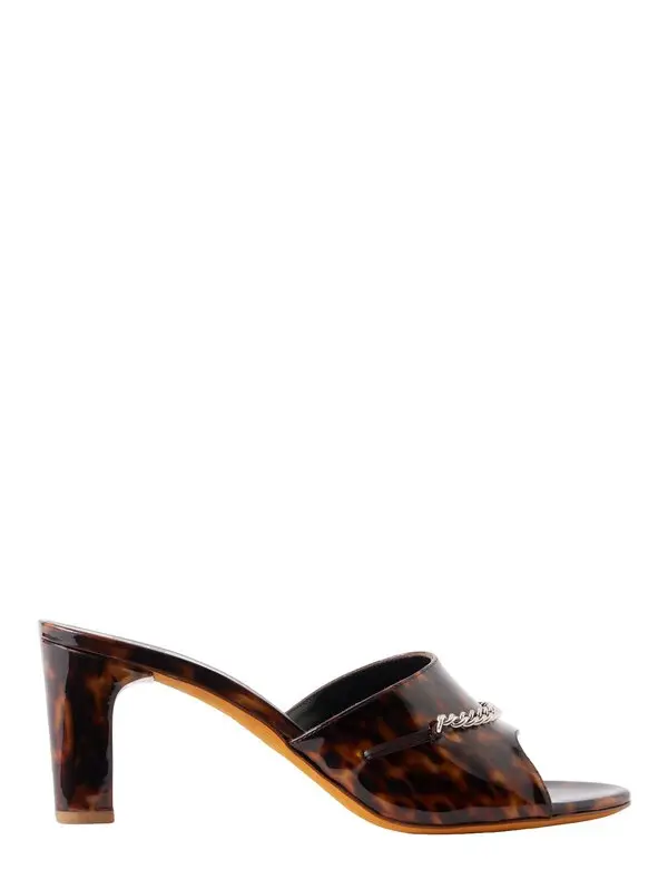 MARYAM NASSIR ZADEH Paloma 70 Embellished Tortoiseshell Patent-leather Sandals - Multi