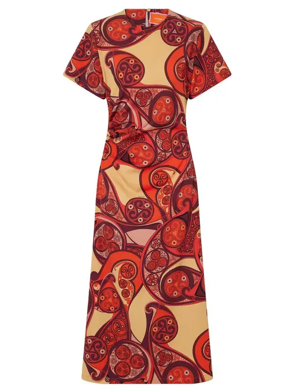 La DoubleJ Lela Printed Stretch Wool-blend Jersey Midi Dress - Multi