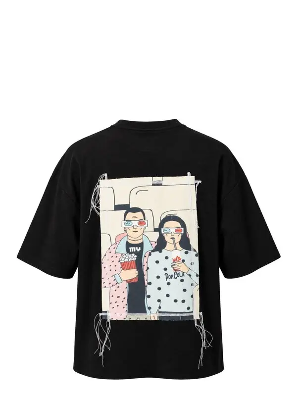 MYSIMPLICATED Oversized T-shirt With Pop Cola Mix Design - Black