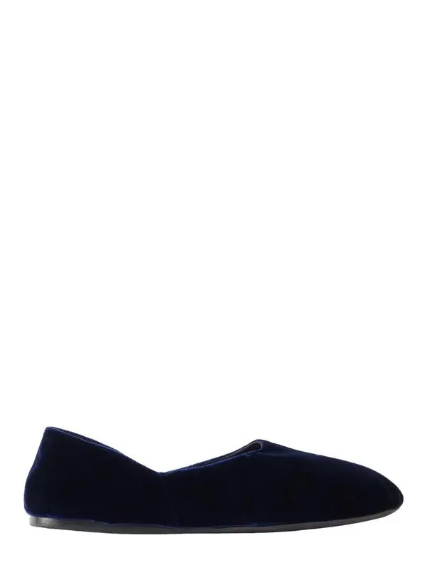 Khaite Jane Velvet Ballet Flats - Blue