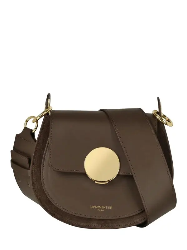 LE PARMENTIER Yucca Suede & Leather Shoulder Bag Chocolate - Brown
