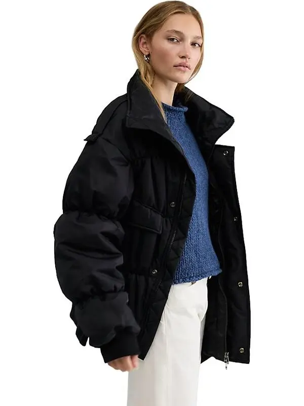 ASPARAGUS Asymmetrical Bomber Jacket - Black