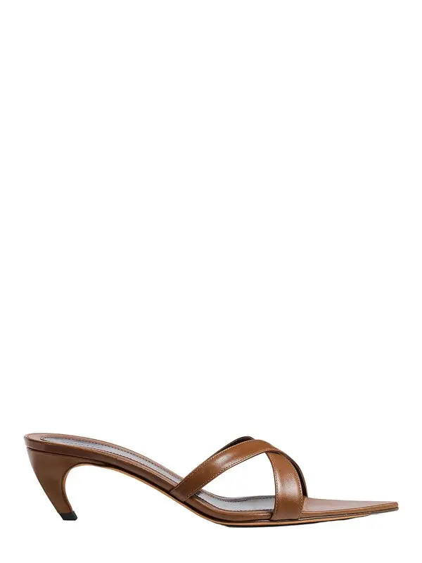 Khaite Sophie Kitten Heel Sandal - Cigar