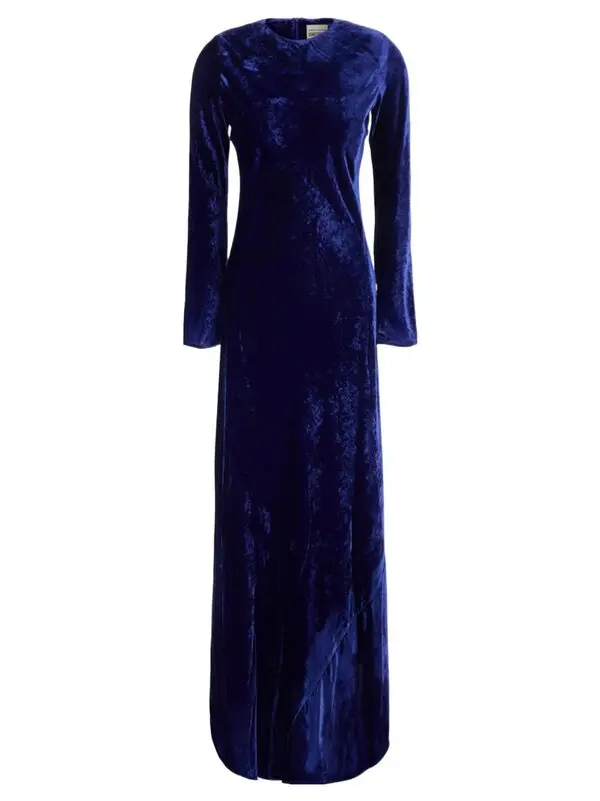 SEMICOUTURE Semi Couture Long-sleeve Velvet Dress - Royal Blue