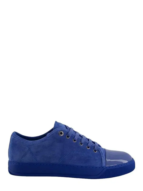 LANVIN Lace-up Panelled Sneakers - Cobalt Blue