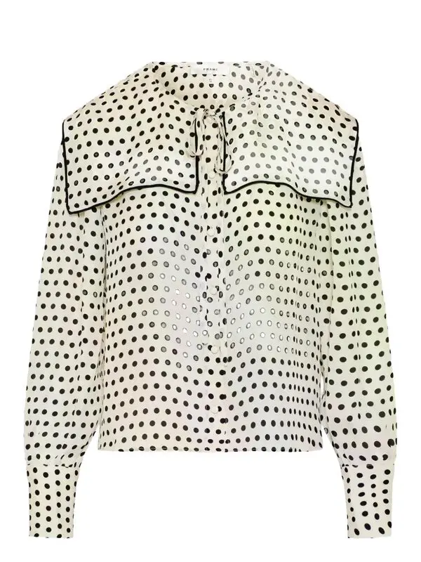 FRAME Fleet Polka-dot Silk Blouse - White
