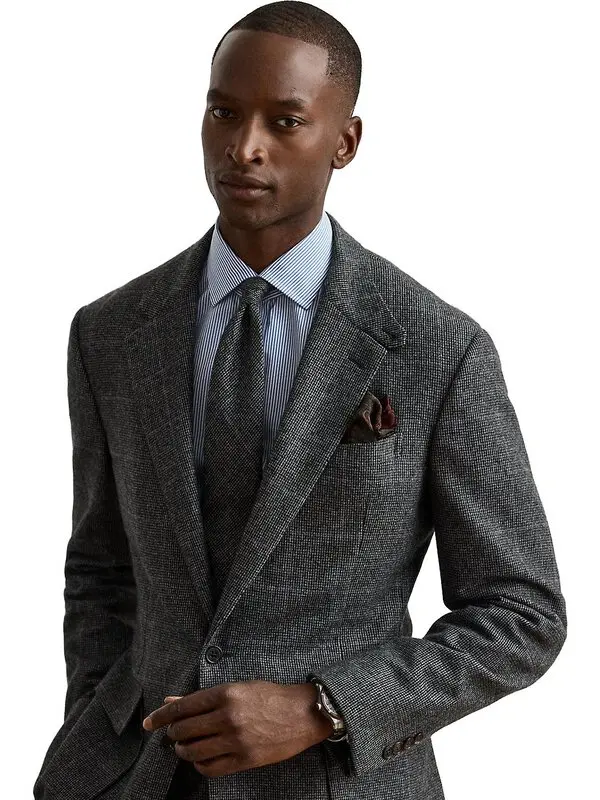 Ralph Lauren Glenn Hand-tailored Tick-weave Jacket - Medium Grey Multi