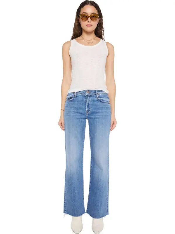 MOTHER The Mid Rise Maven Skimp Fray Diggin' It Jeans - Blue