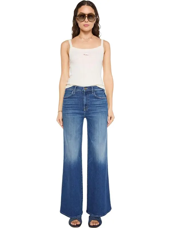 MOTHER The Hustler Roller Double Sneak Wild Goose Chase Jeans - Blue