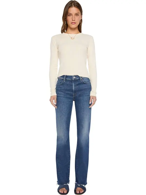 MOTHER The Kick It Skimp Fray Naughty Nature Jeans - Blue