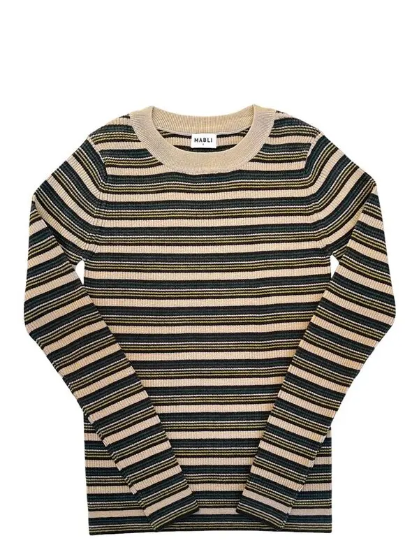 MABLI Seilio Skinny Rib Biscotti Stripe - Brown