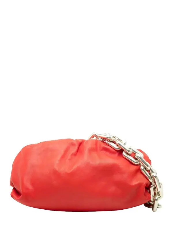 Bottega Veneta 2012-2026 Lambskin Chain Pouch Shoulder Bag - Red