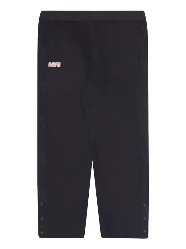 AAPE BY *A BATHING APE Logo-embroidered Side-stripe Trousers - Grey