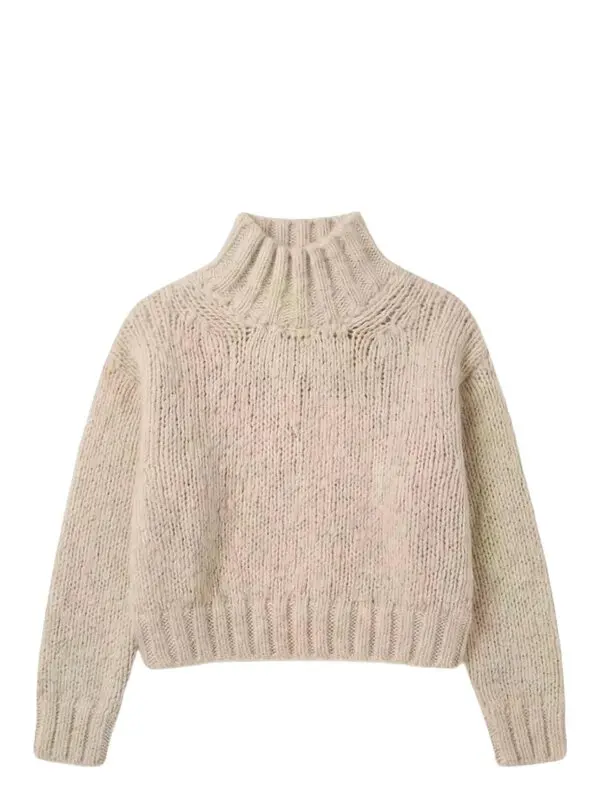 ROBERTO COLLINA Chunky-knit High-neck Sweater - Neutrals