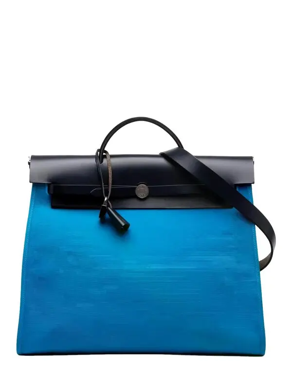 Hermès 2017 Toile Herbag Zip 39 Satchel - Blue