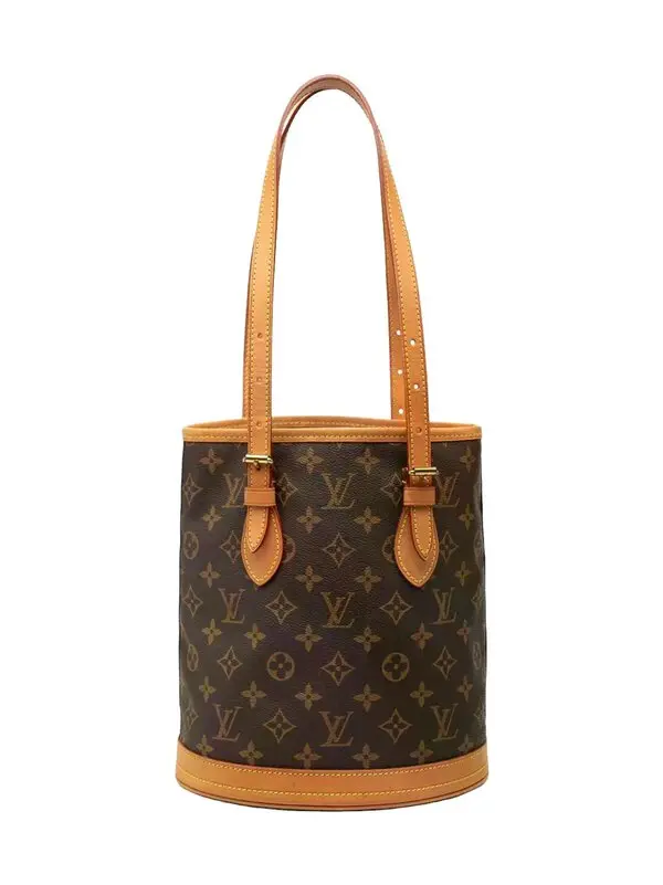 LOUIS VUITTON 2001 Monogram Petit Bucket Bag - Brown
