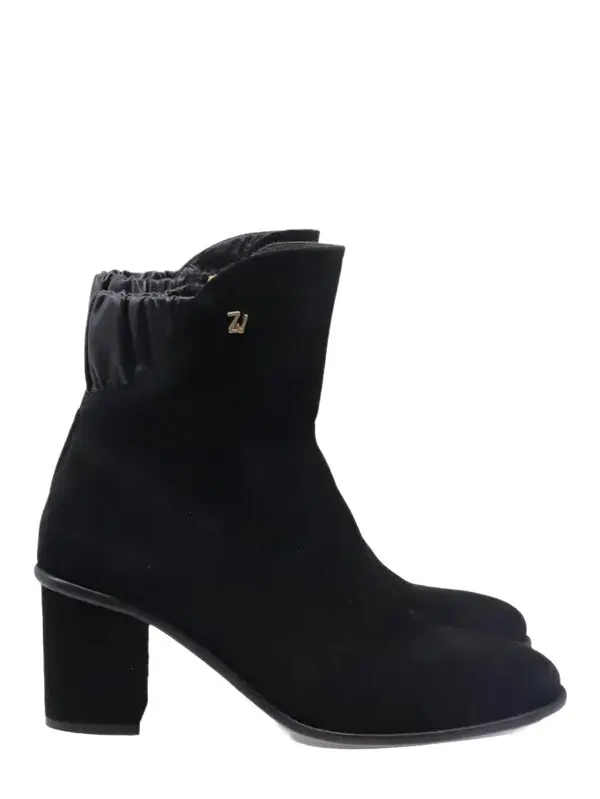 Zadig&Voltaire Ruched Suede Ankle Boots - Black