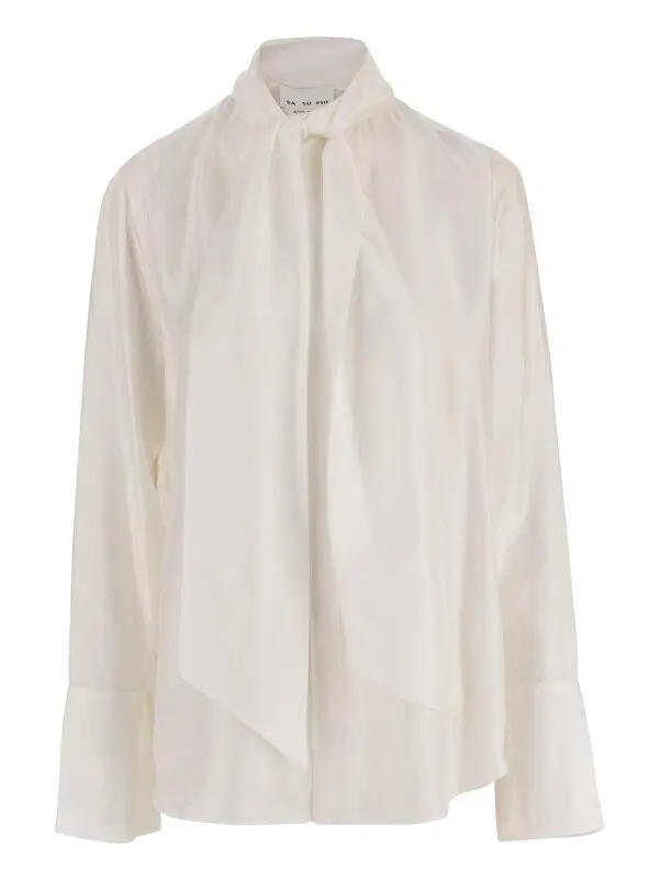 SA SU PHI Silk Shirt With Bow - Ivory