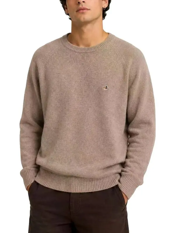 EDMMOND STUDIOS Raglan-sleeve Logo-patch Sweater - Neutrals