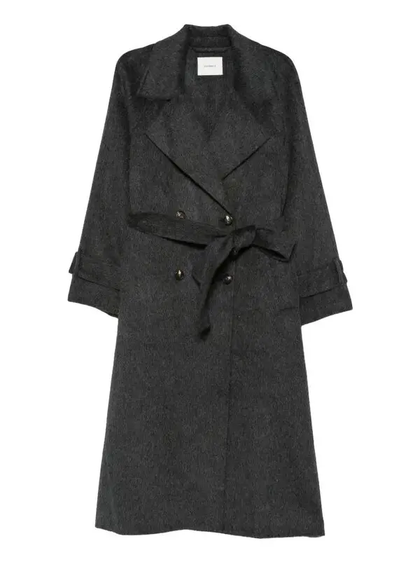 LISA YANG Double-breasted Belted Coat - Grey