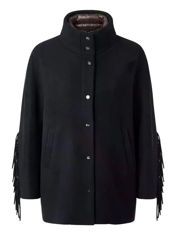 Herno Fringe-detail Coat - Black