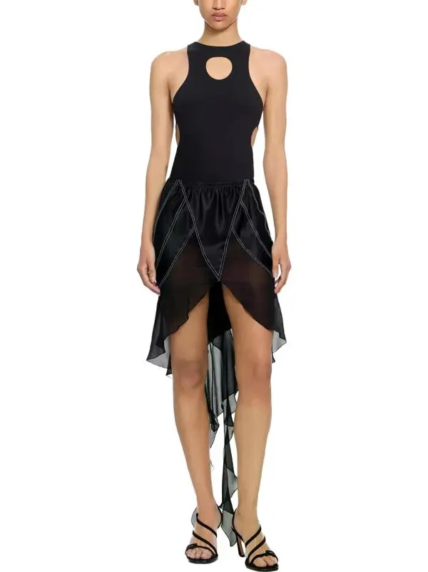 Off-White Contrast-stitching Asymmetric Skirt - Ebony
