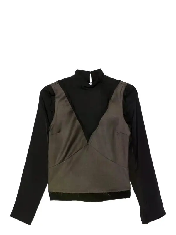 LUTZ HUELLE Layered Frayed-edge T-shirt - Brown