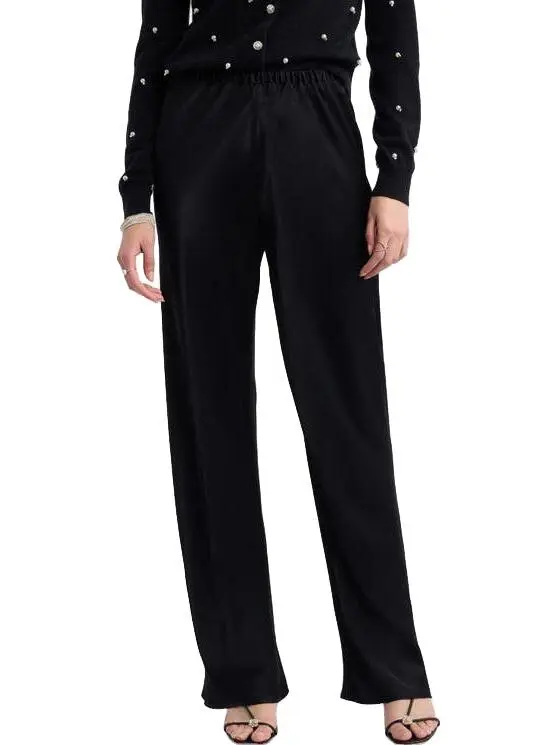 Nordstrom Bias Satin Pull On Pants - Black