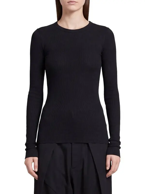 Rick Owens Long-sleeved Slim Fit Cotton T-shirt - Black