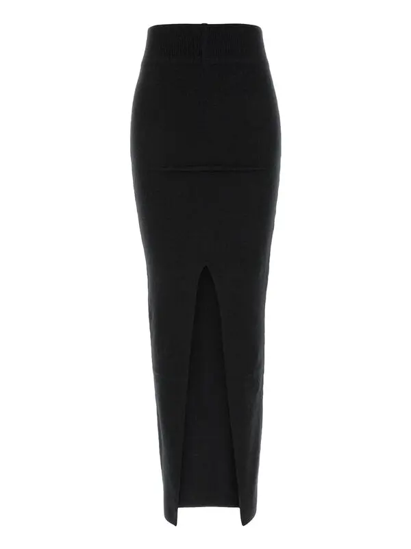 Rick Owens High-waisted Cashmere Blend Long Pencil Skirt - Black