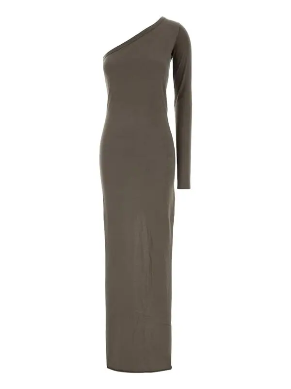 Rick Owens Tower Ziggy Asymmetrical One-shoulder Cotton Dress - Grey