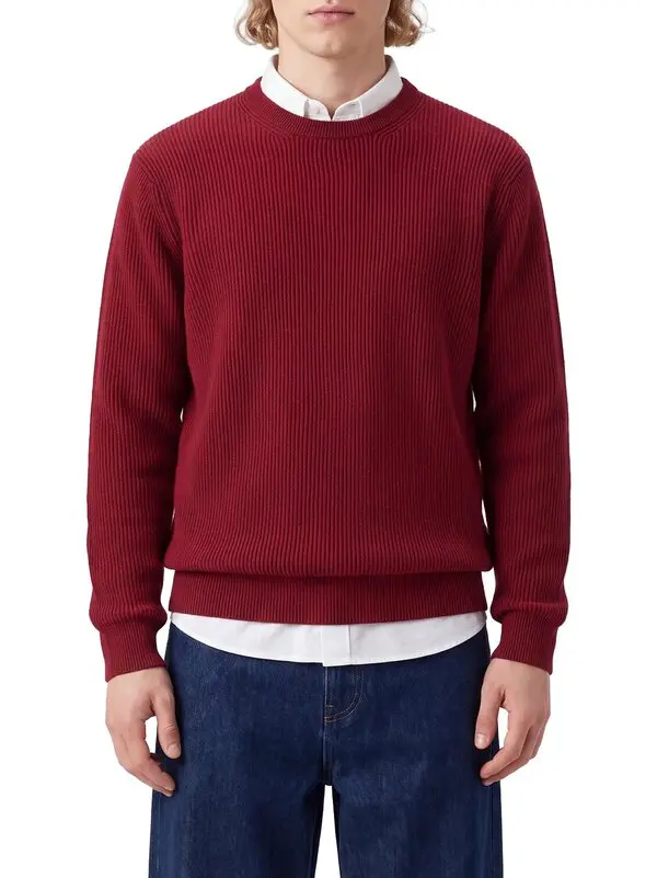 BRAMANI CASHMERE Crewneck Jumper In Pure Cashmere With Long Sleeves - Red