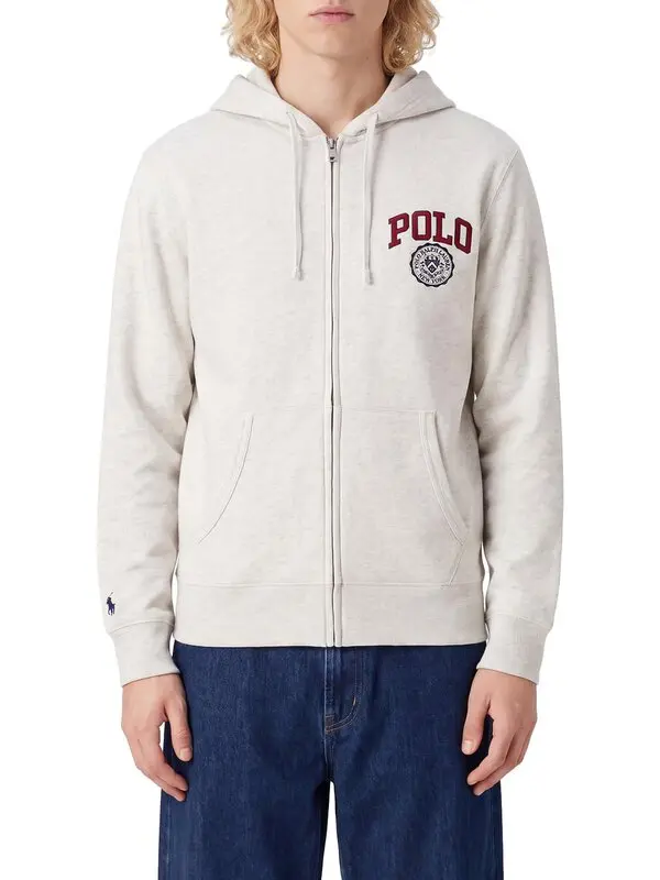 Polo Ralph Lauren Zip-up Cotton-blend Hoodie With Kangaroo Pocket - Rope