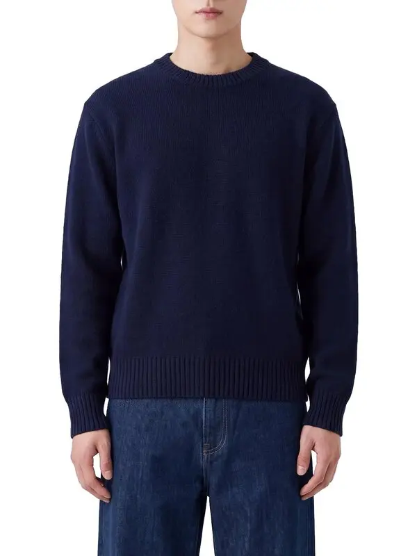 LISA YANG 100% Cashmere Crewneck Jumper With Dropped Shoulders - Blue