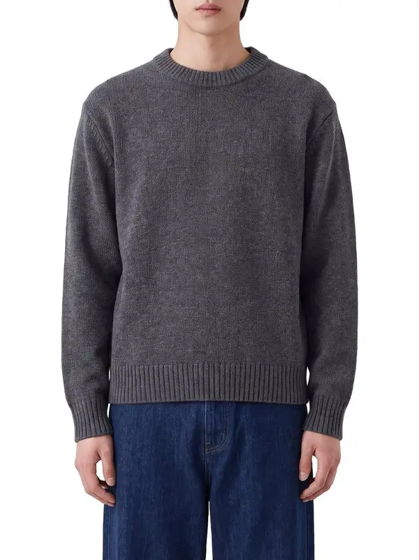 LISA YANG 100% Cashmere Crewneck Jumper With Dropped Shoulders - Grey