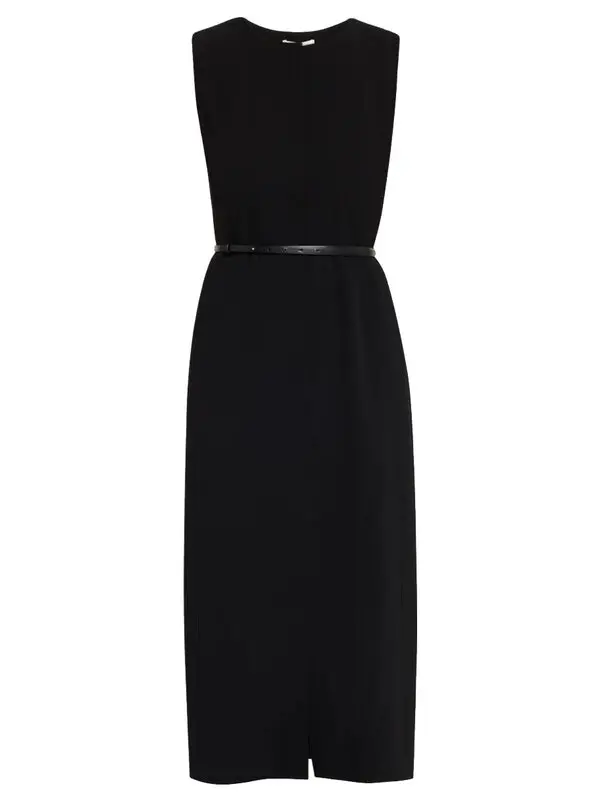 Lafayette 148 New York Sleeveless Belted Midi Dress - Black