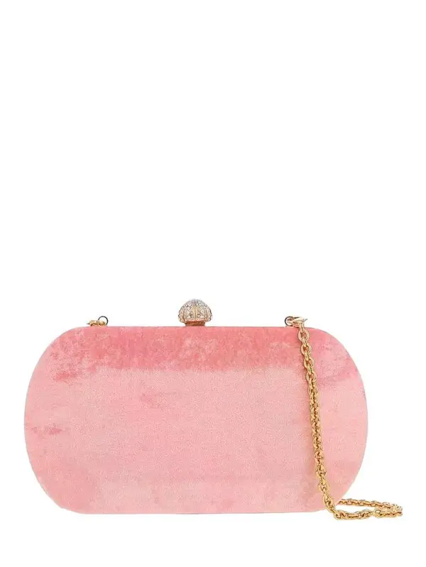 Tyler Ellis Nohara Crushed Velvet Cross Body Bag - Pink
