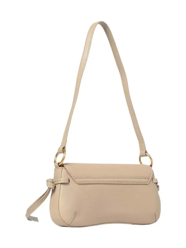 TWINSET Leather Shoulder Bag With Flap - Neutrals