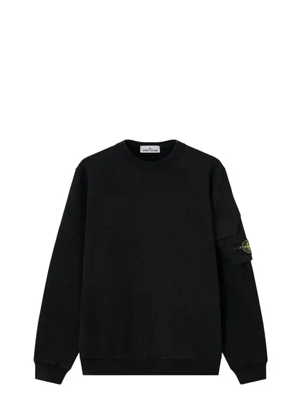 Stone Island 6100015 Brushed Organic-cotton Fleece Sweatshirt - Black