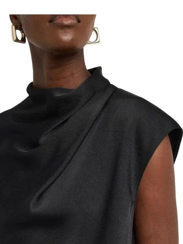 Vince Draped Cowl-neck Midi Dress - Black
