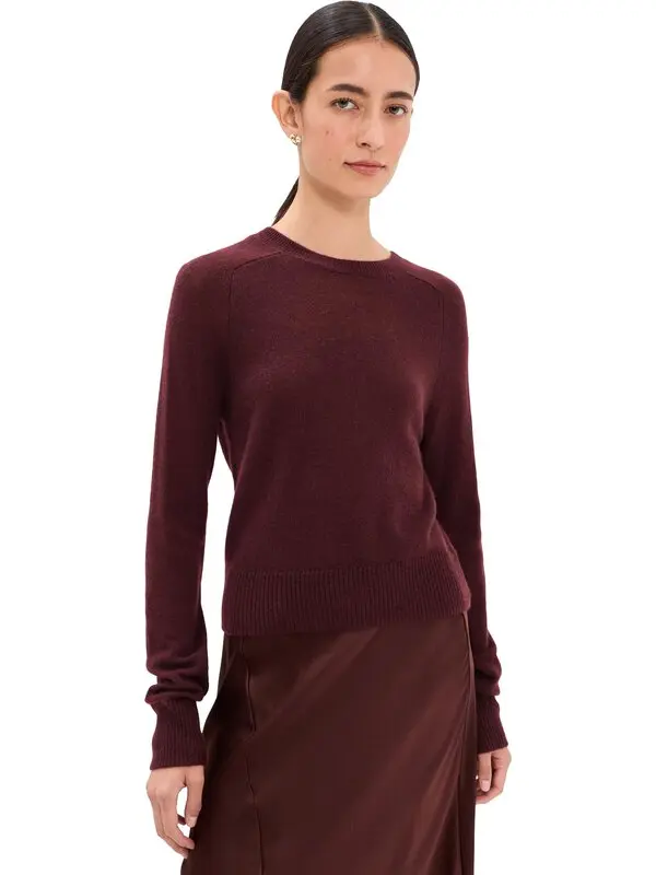 Sablyn Jayne Layering Cashmere Crewneck Sweater - Cabernet
