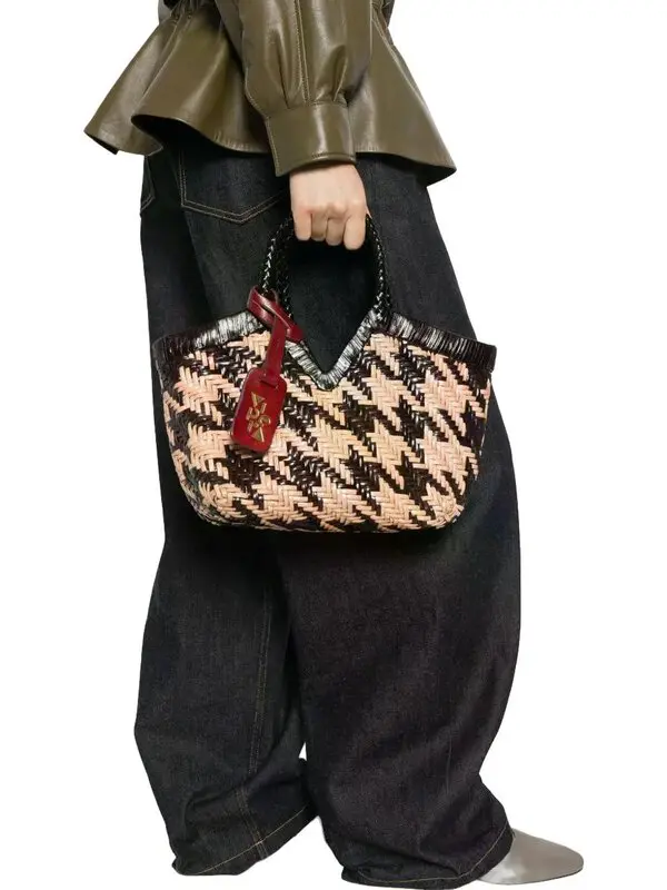 VIPERA Monet Houndstooth-weave Tote Bag - Brown