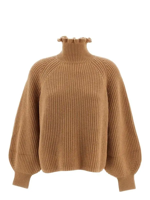 Max Mara Maglia In Lana E Cachemire - Marrone