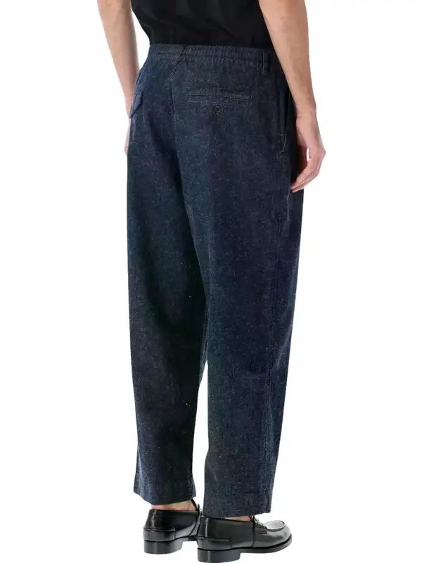 Universal Works Pleated Tapered-leg Trousers - Blue
