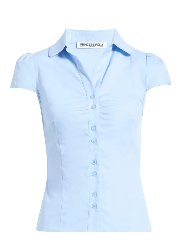 Princess Polly Arianwyn Short Sleeve Shirt - Blue