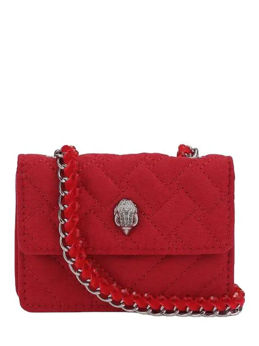 Kurt Geiger Micro Kensington Quilted Crossbody Bag - Silver Com