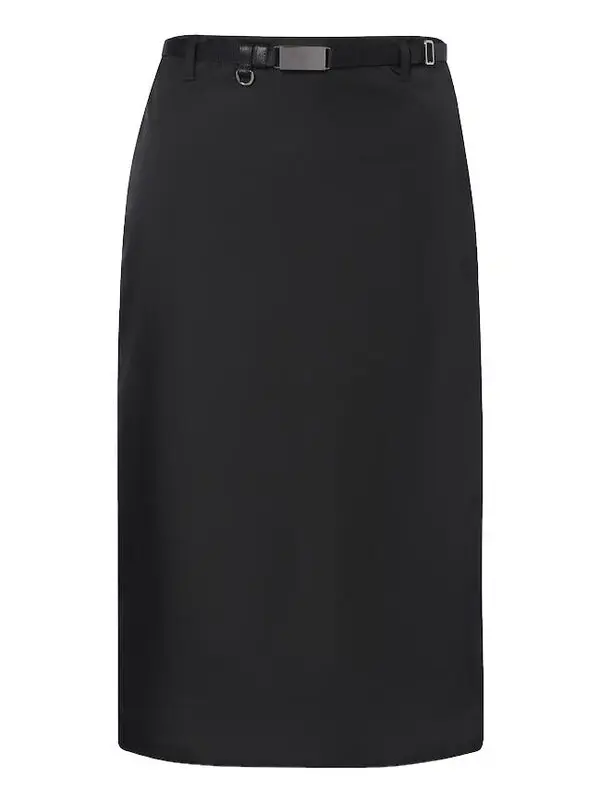 Prada Belted Re-nylon Pencil Skirt - Black
