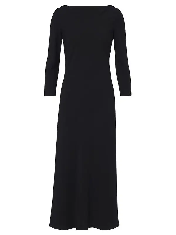 Prada Open-back Crêpe Midi Dress - Black